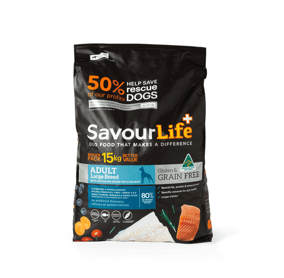 SavourLife Large Breed Adult Dog Grain Free Ocean Fish & Salmon 15kg ...